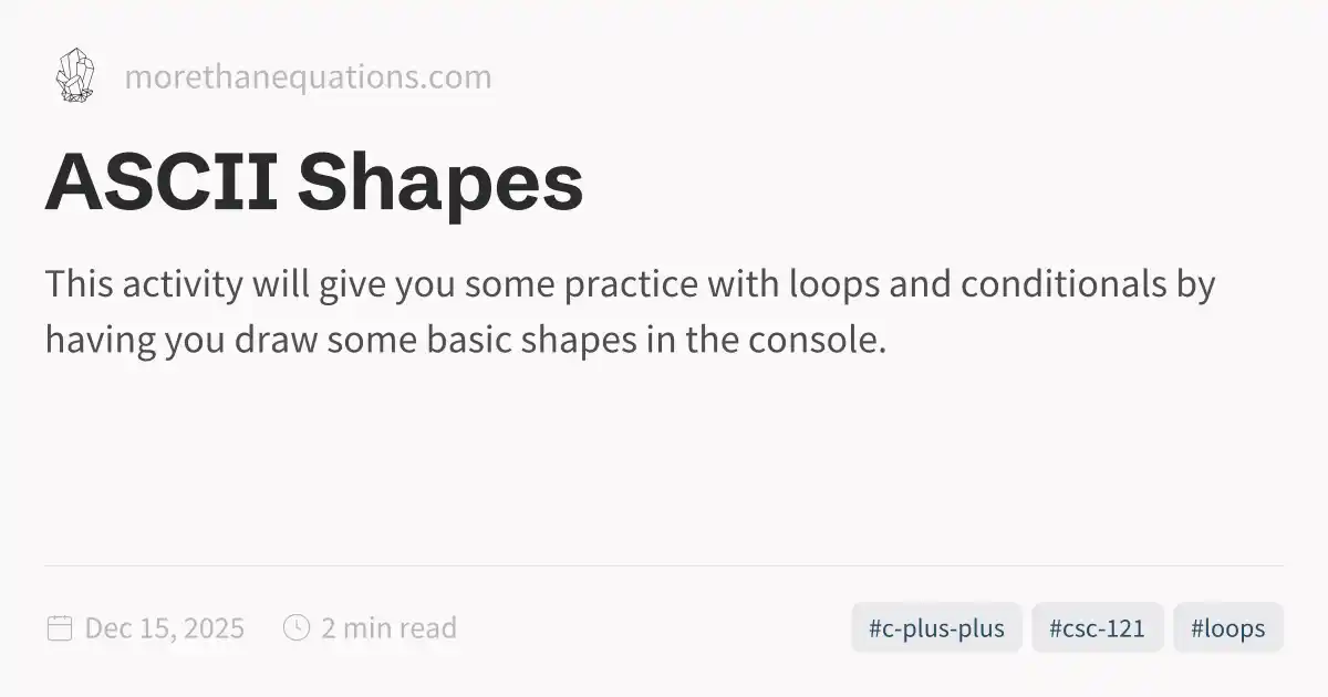 ASCII Shapes