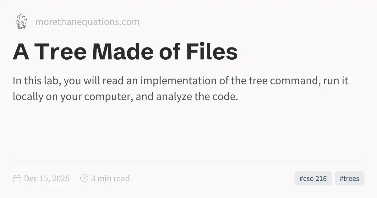 A Tree Made of Files