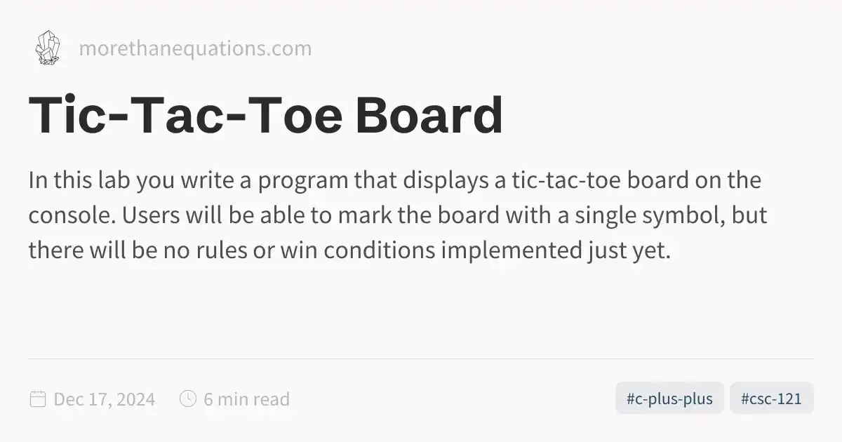 Tic-Tac-Toe Board