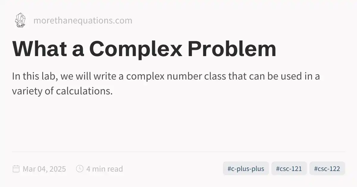 What a Complex Problem