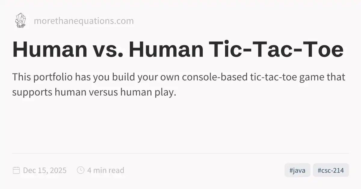 Human vs. Human Tic-Tac-Toe
