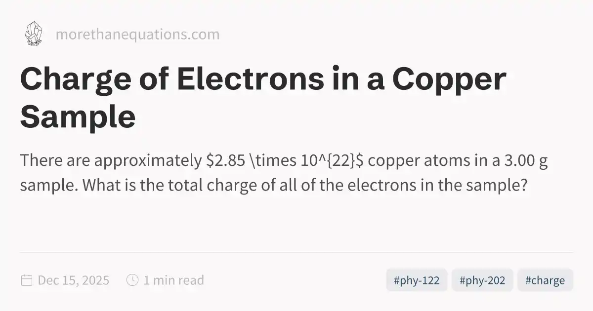 Charge of Electrons in a Copper Sample